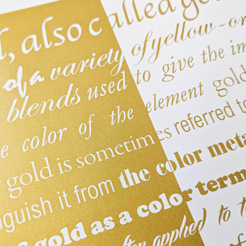 Gold Metallic Ink Printing | Agility Print